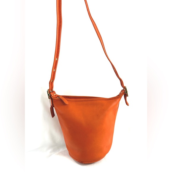 Coach | Bags | Coach Vintage Helen Bergs 9953 Orange Leather Duffle ...